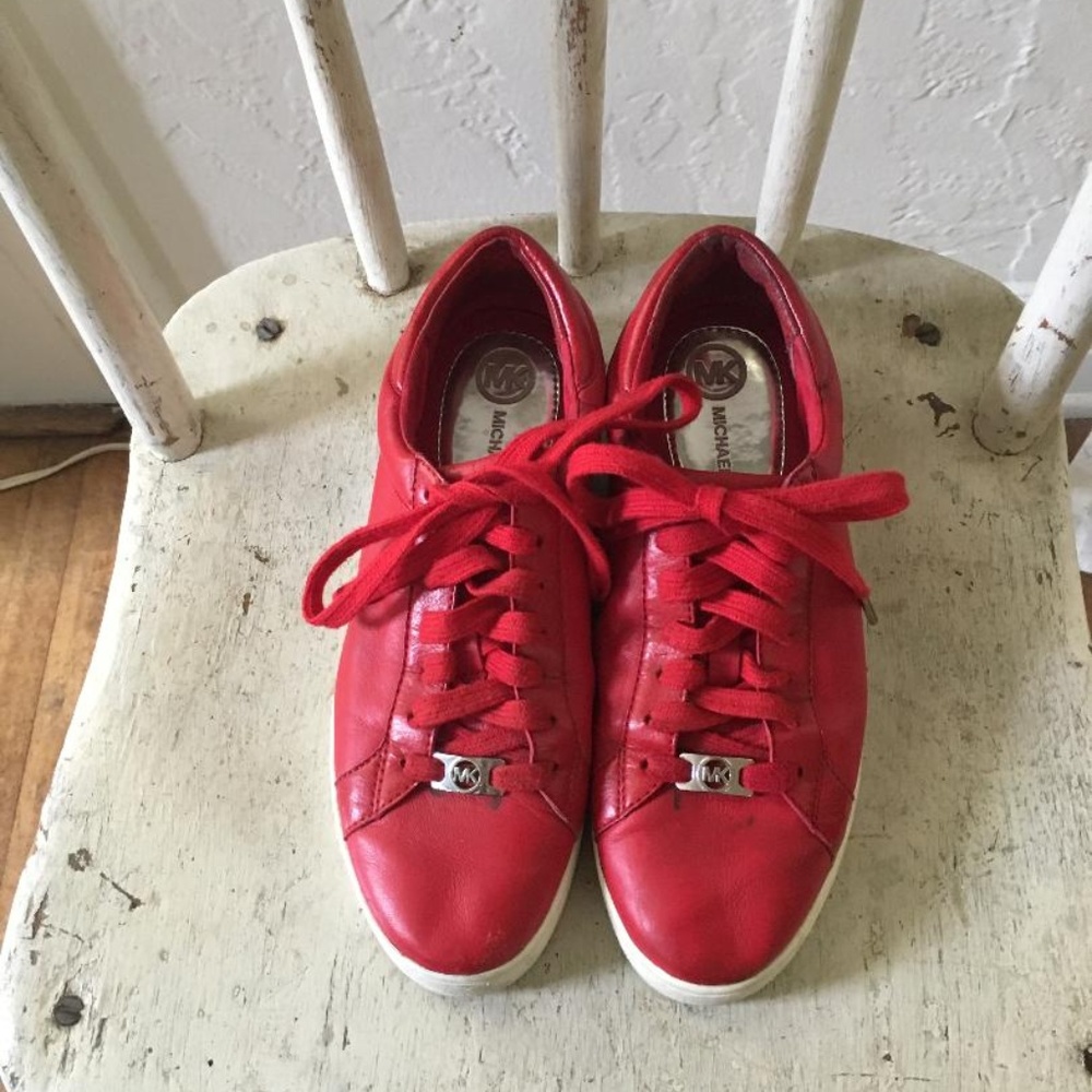 Michael Kors Red Leather Tennis Shoes - Gem